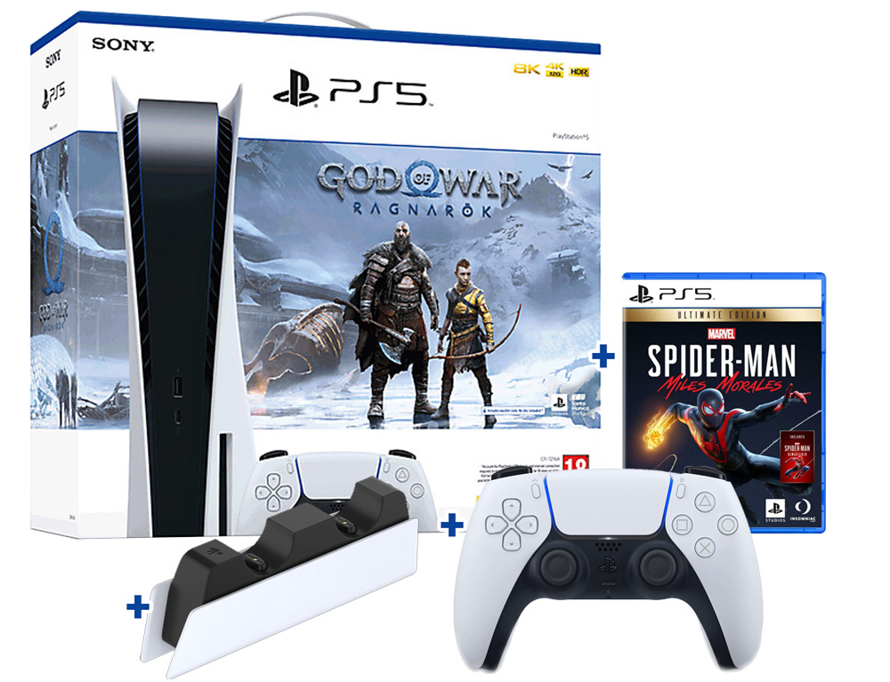 Sony Playstation 5 Blu-Ray God Of War Ragnarok με 2 χειριστήρια PS5 ...