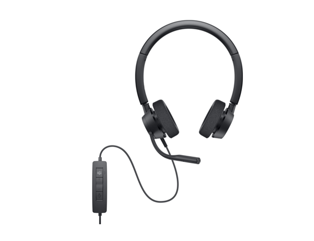 Headset Dell Pro Stereo WH3022 (520-AATL) με μικροφωνο USB - Black ...