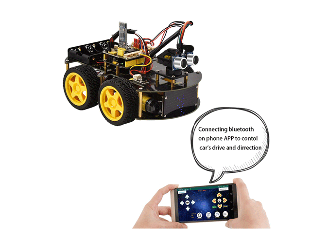 Robot car Keyestudio 4WD V2.0 kit (KS0470) για Arduino | COSMODATA