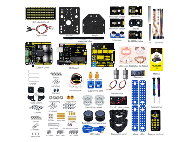 Mechanical Robot Arm Car Kit Keyestudio 4DOF (KS0520) - Για Arduino ...