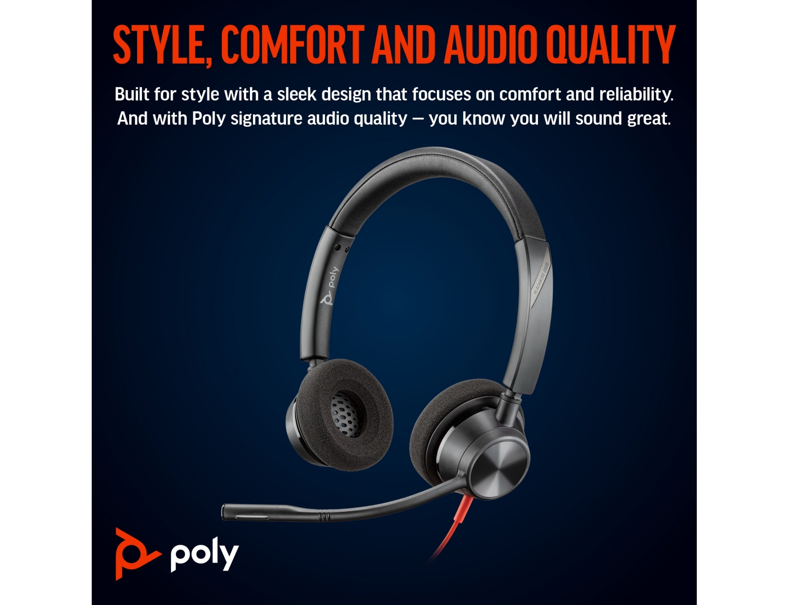 Headset Poly Blackwire 3320 (8X220AA) USB, Type-C, Microsoft Teams ...