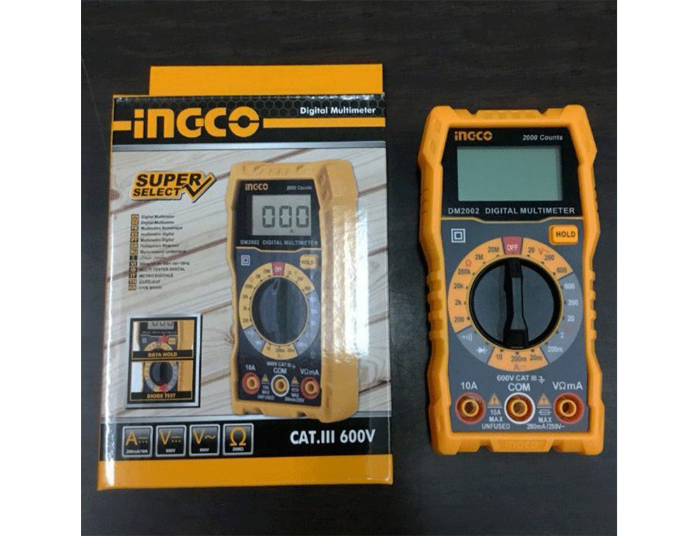 Ψηφιακό Πολύμετρο Τάσης, Έντασης, και Αντίστασης Ingco DM2002 - Οθόνη ...