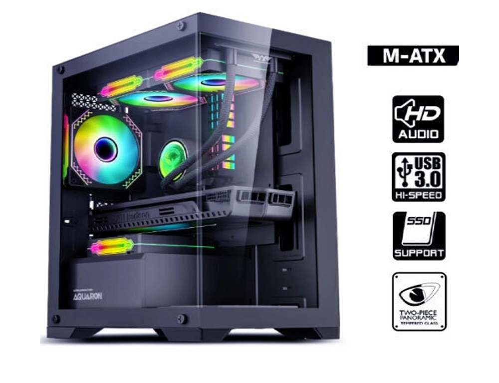 Gaming PC Case Armaggeddon Aquaron Midi Tower με Πλαϊνό Παράθυρο ...
