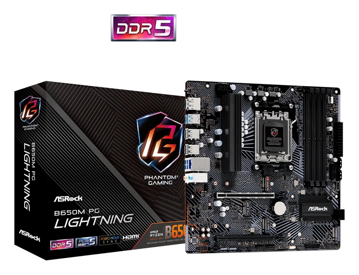 Μητρική Κάρτα ASRock B650M PG Lightning (MATX, AM5, DDR5) | COSMODATA
