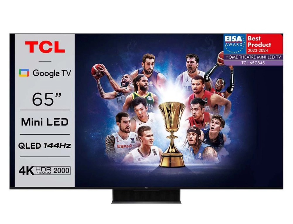 Smart Google TV™ 65" TCL 65C845 - Ανάλυση 4K UHD QLED Dolby Vision IQ - Δέκτες DVB-T2/C/S2- 4x ...